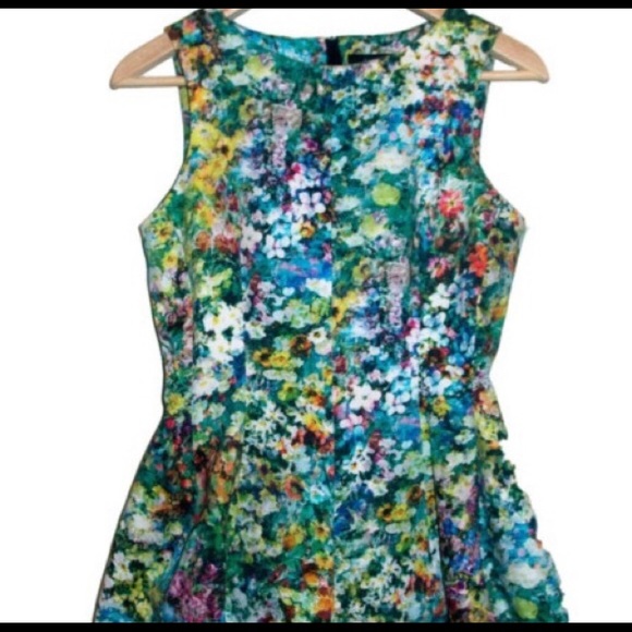 Zara | Dresses | Zara Tulip Watercolor Dress Size S | Poshmark